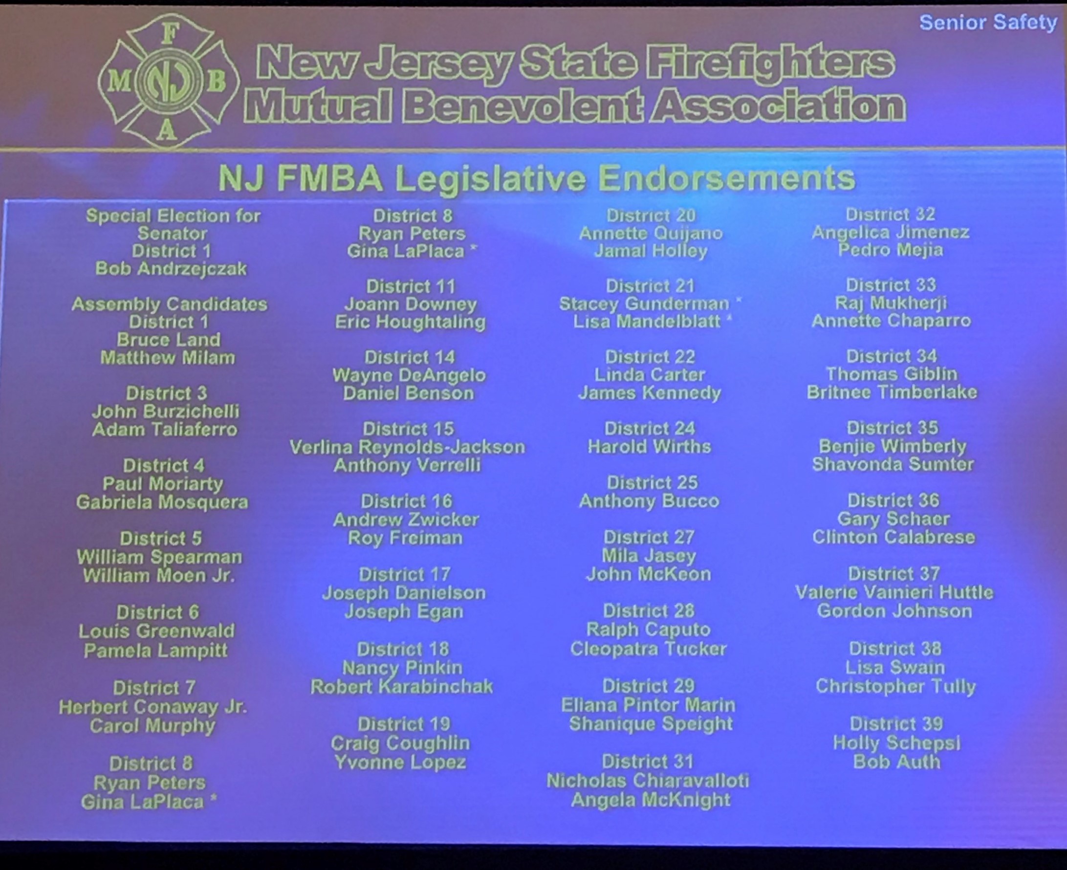 FMBA Formally Announces Legislative Endorsements