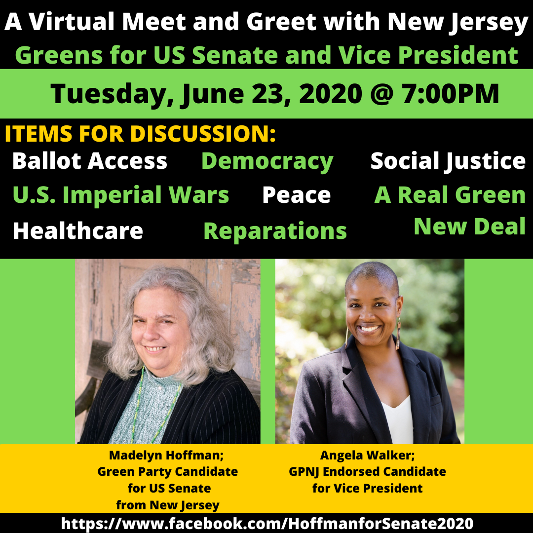 Meet and Greet Livestream, with Angela Walker, Green Party Vice ...