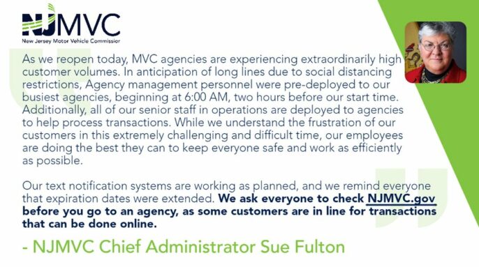 NJMVC Agencies Experiencing Extraordinarily High Customer Service ...