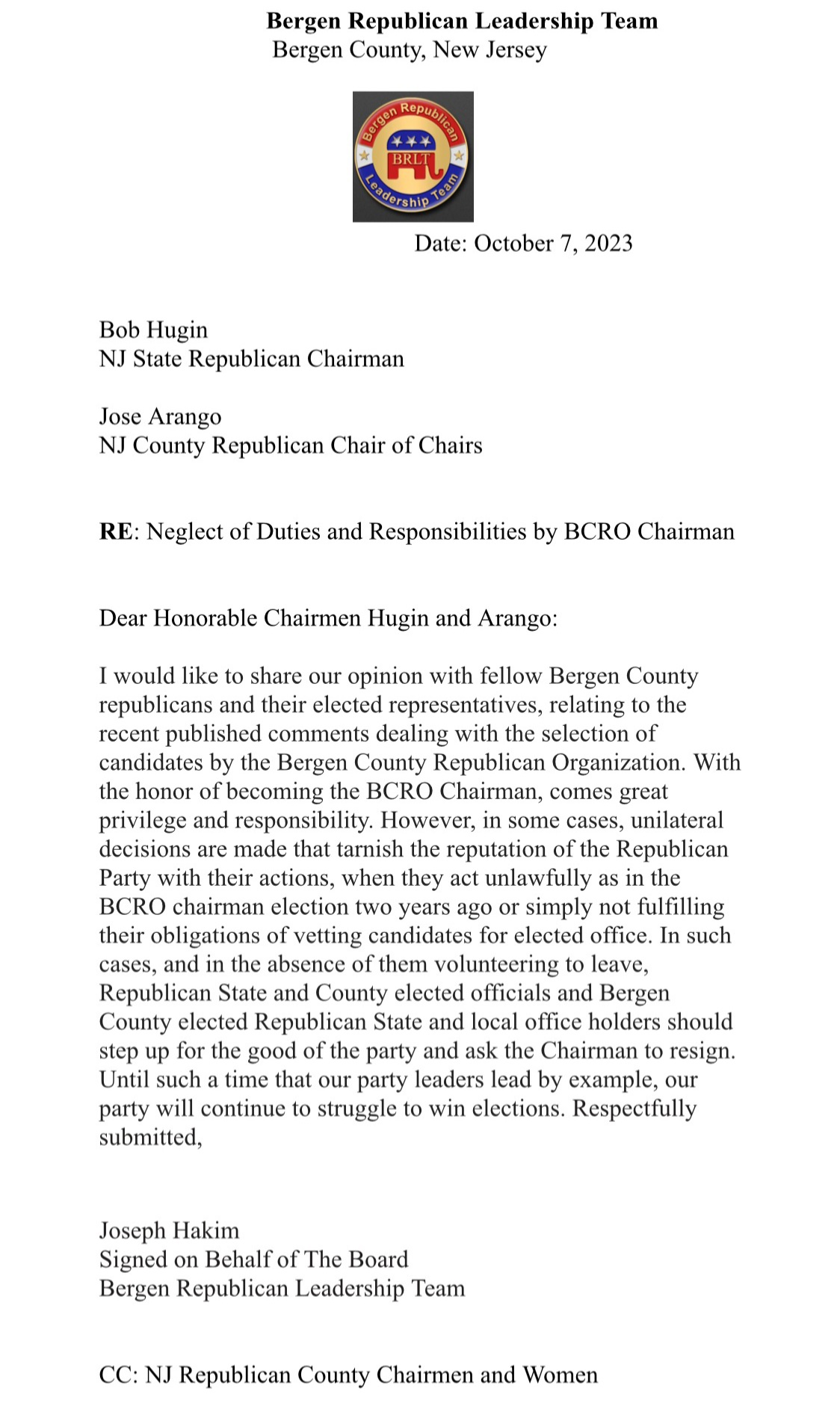Republican Letter