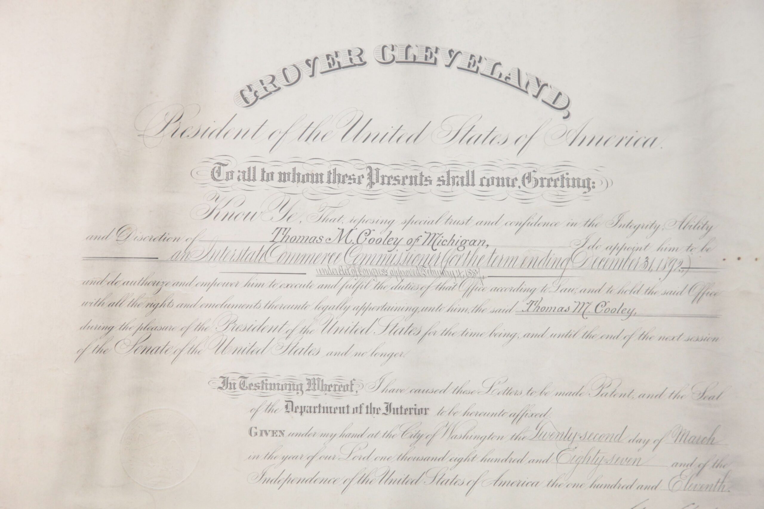 Last of Cooley Family Lineage Donates Scroll from President Cleveland ...