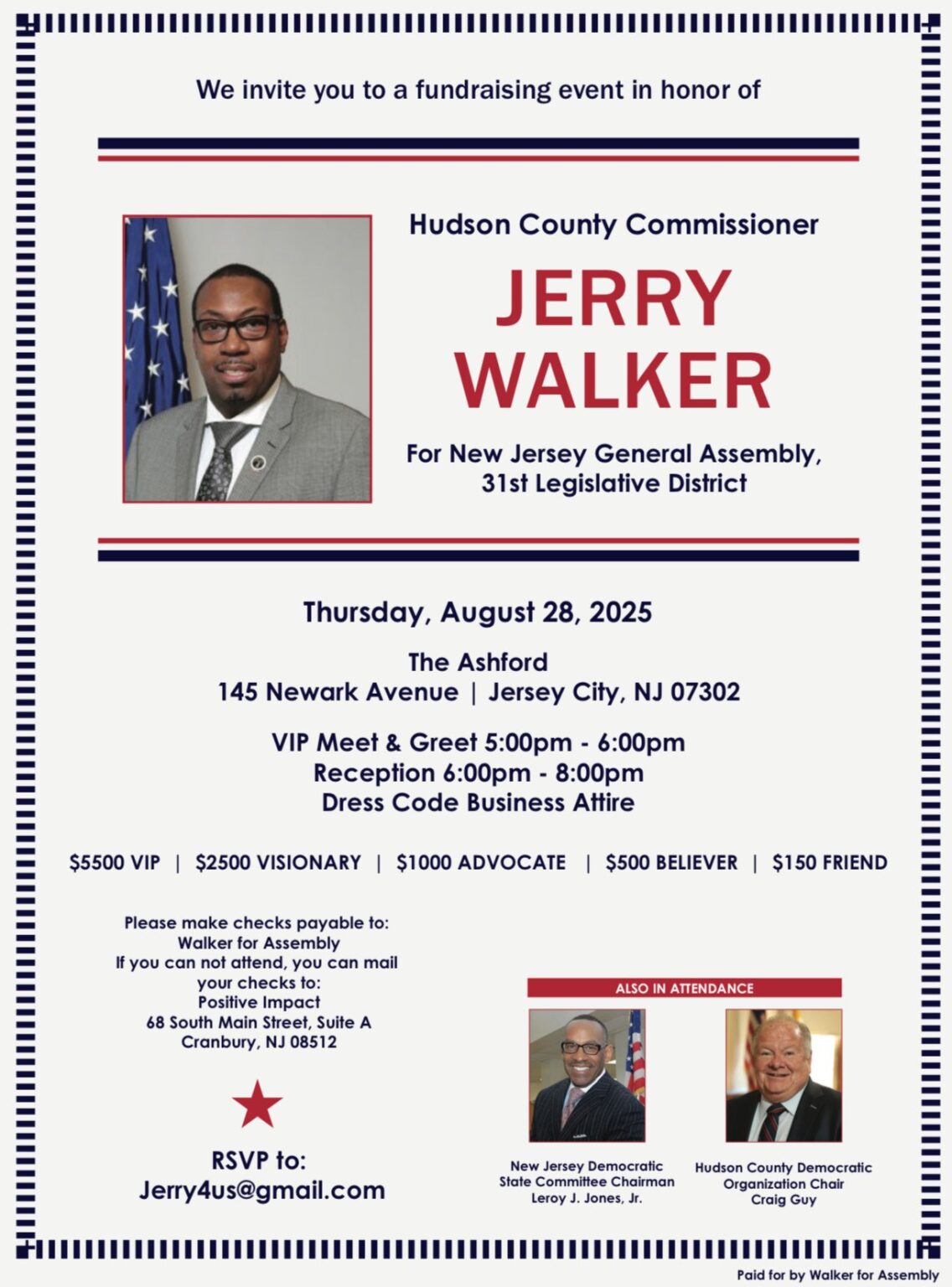 Join Hudson County Commissioner Jerry Walker for a Fundraiser in ...