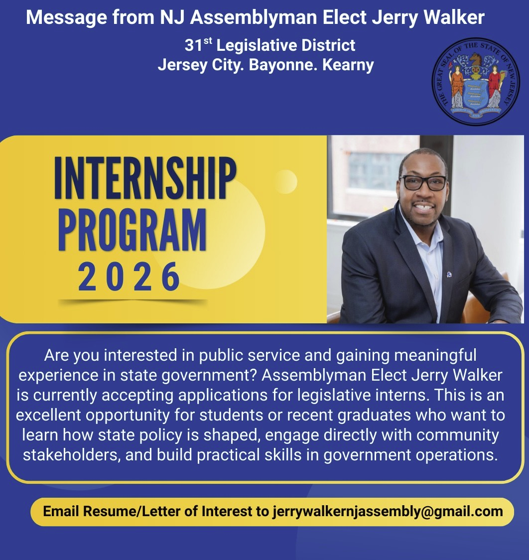 NJ Assemblyman-Elect Jerry Walker is Seeking Interns - Insider NJ